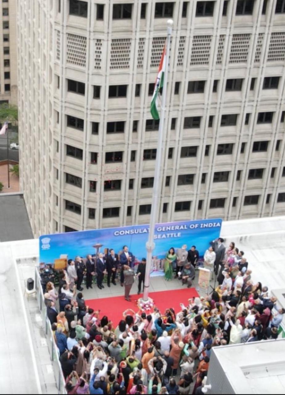 Indian flag raised at Seattle’s Federal Reserve building