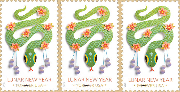 USPS announces “Year of the Snake” stamp for 2025 Lunar New Year celebration
