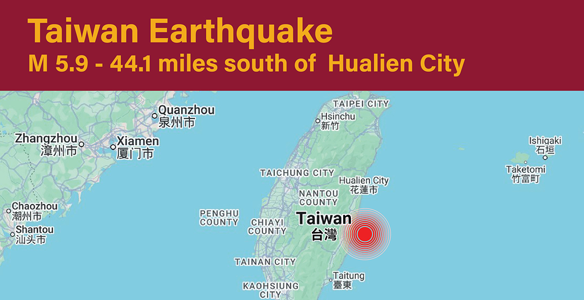 Strong earthquake strikes Taiwan near east coast city of Hualien ...