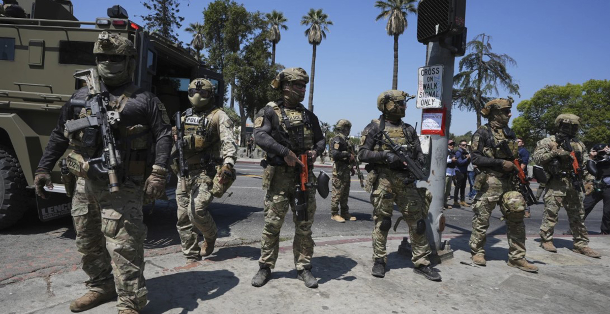 National Guard troops protect immigration officers in large-scale LA ...