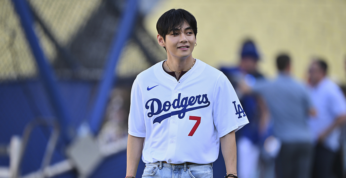V of K-pop sensation BTS thrills fans with first pitch at Dodgers game ...